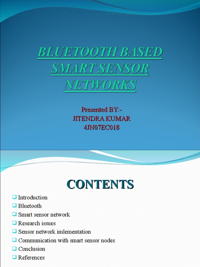 Bluetooth Based Smart Sensor Network | PDF | Business | Bluetooth