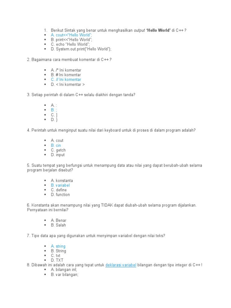 Contoh Soal Semester Genap | PDF