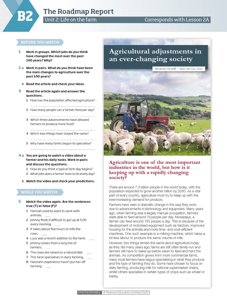 Agricultural Adjustments in An Ever-Changing Society: The Roadmap ...
