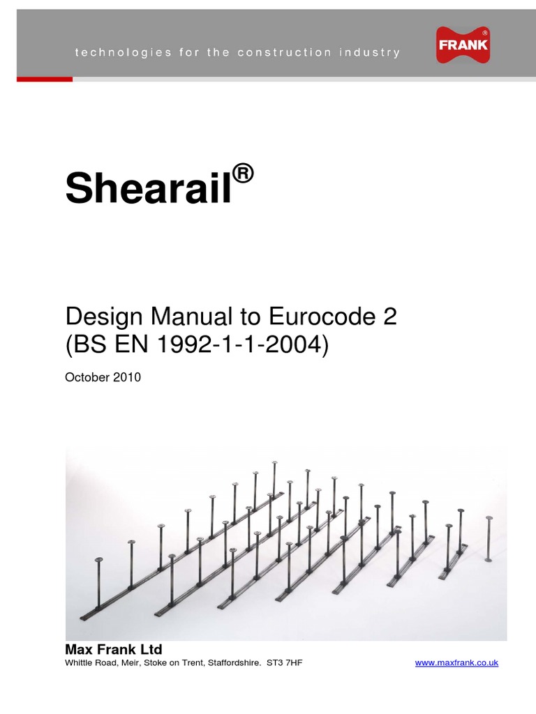 Shearail: Design Manual To Eurocode 2 (BS EN 1992-1-1-2004) | PDF