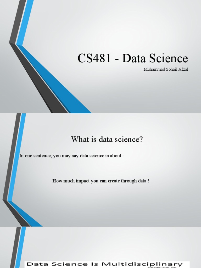 CS481 - Data Science: Muhammad Sohail Afzal | PDF