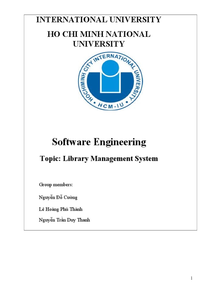 Software Engineering: International University Ho Chi Minh National ...