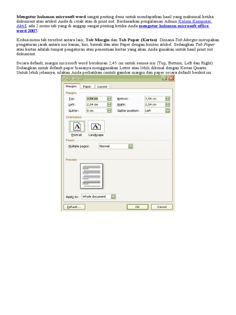 Cara Mengatur Margin | PDF