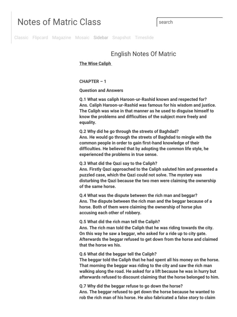 English Notes of Matric Notes of Matric Class | PDF | Prices | Agriculture