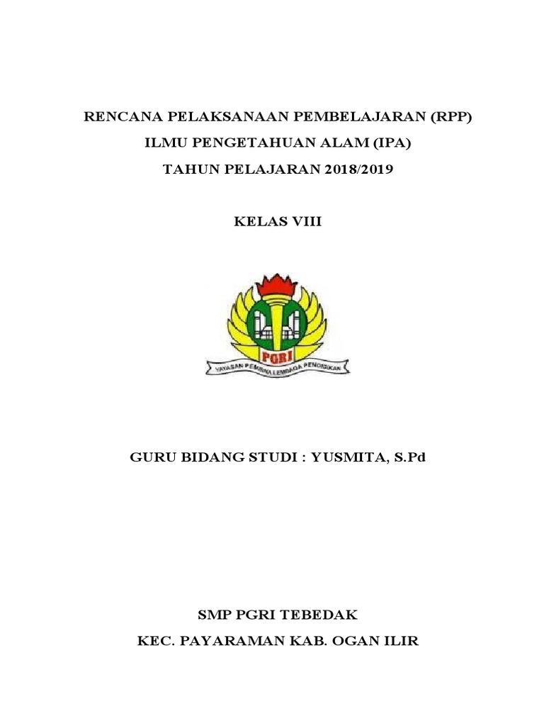 Cover RPP SMP | PDF | Sains & Matematika