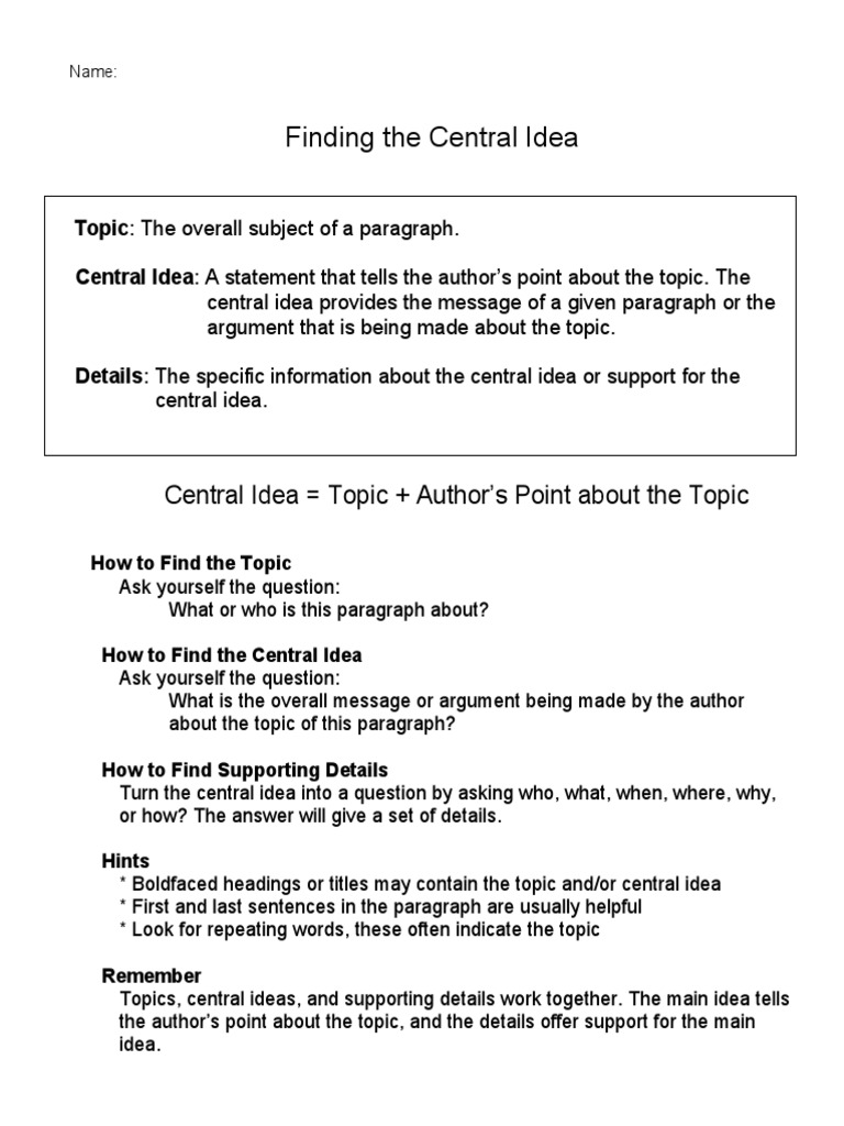 Central Idea Practice Exercises | PDF | Rosa Parks | Rodeo