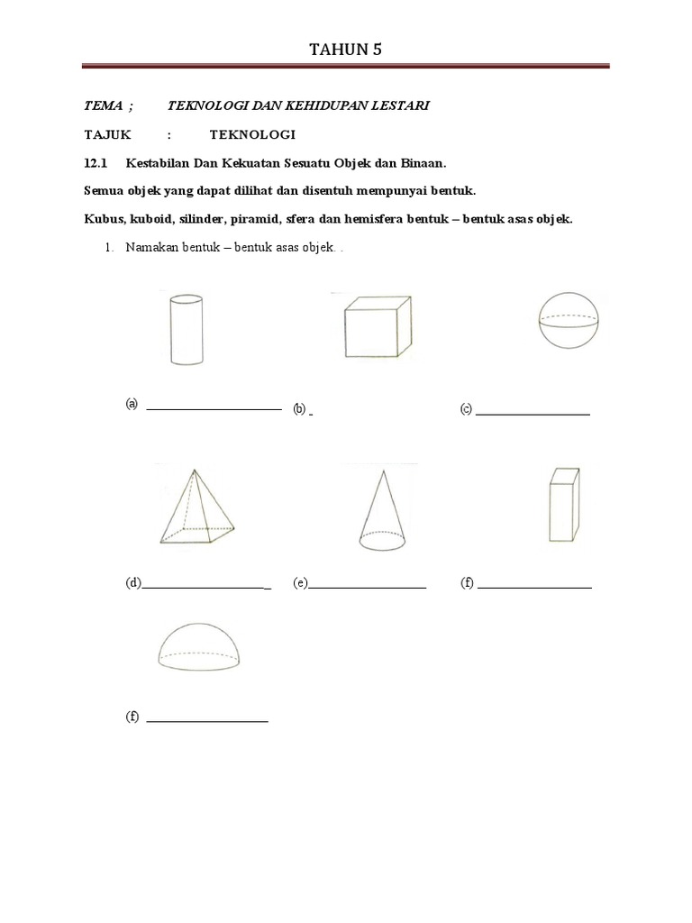 Soalan Kps Asas Binaan Tahun 5 | PDF