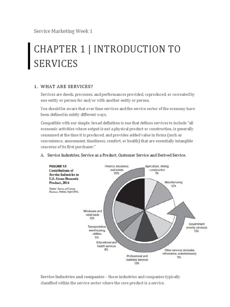 Chapter 1 - Introduction To Services: Service Marketing Week 1 | PDF ...