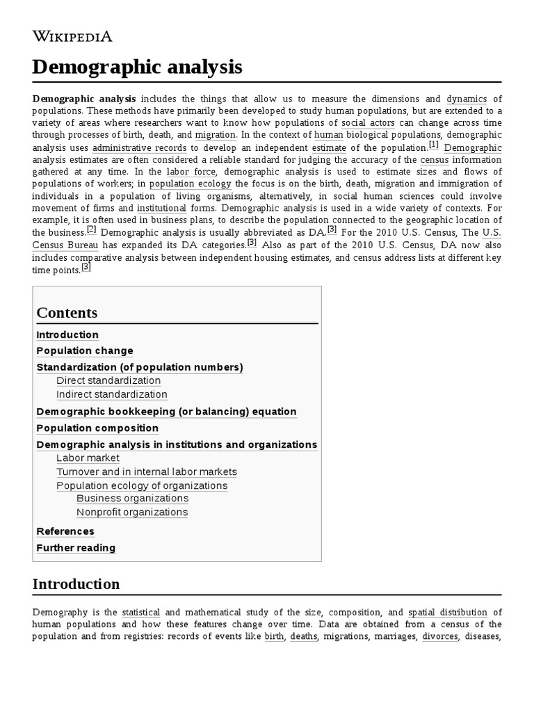 Demographic Analysis | PDF | Environmental Social Science | Population