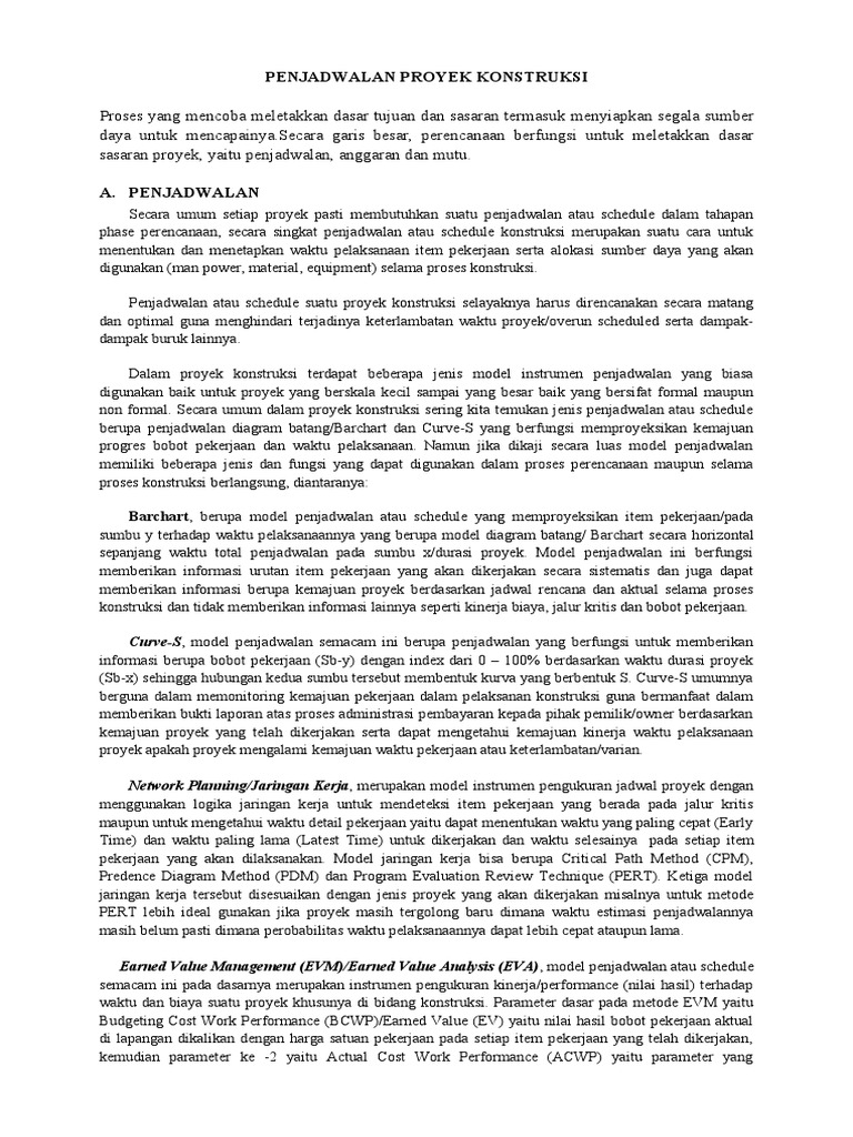 Penjadwalan Proyek Konstruksi Efektif | PDF