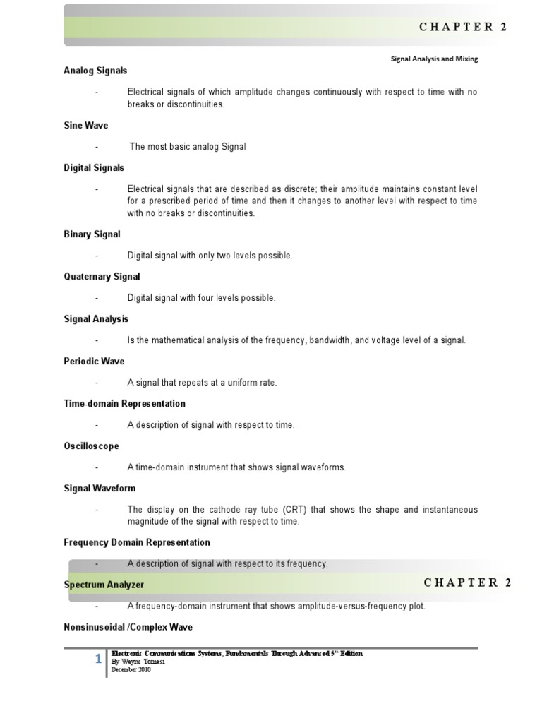 Analog Signals: Signal Analysis and Mixing | PDF | Amplifier | Sine Wave