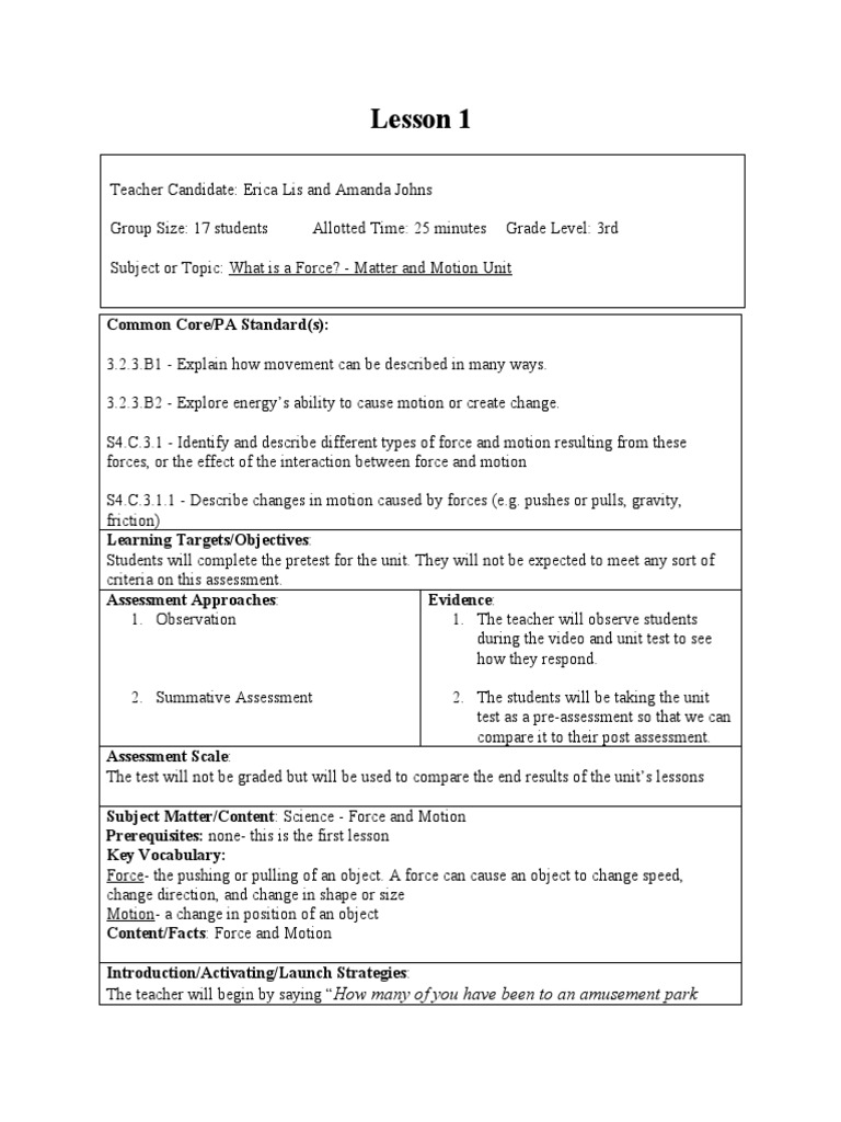 Section 1 - What Is A Force | PDF | Force | Individualized Education ...