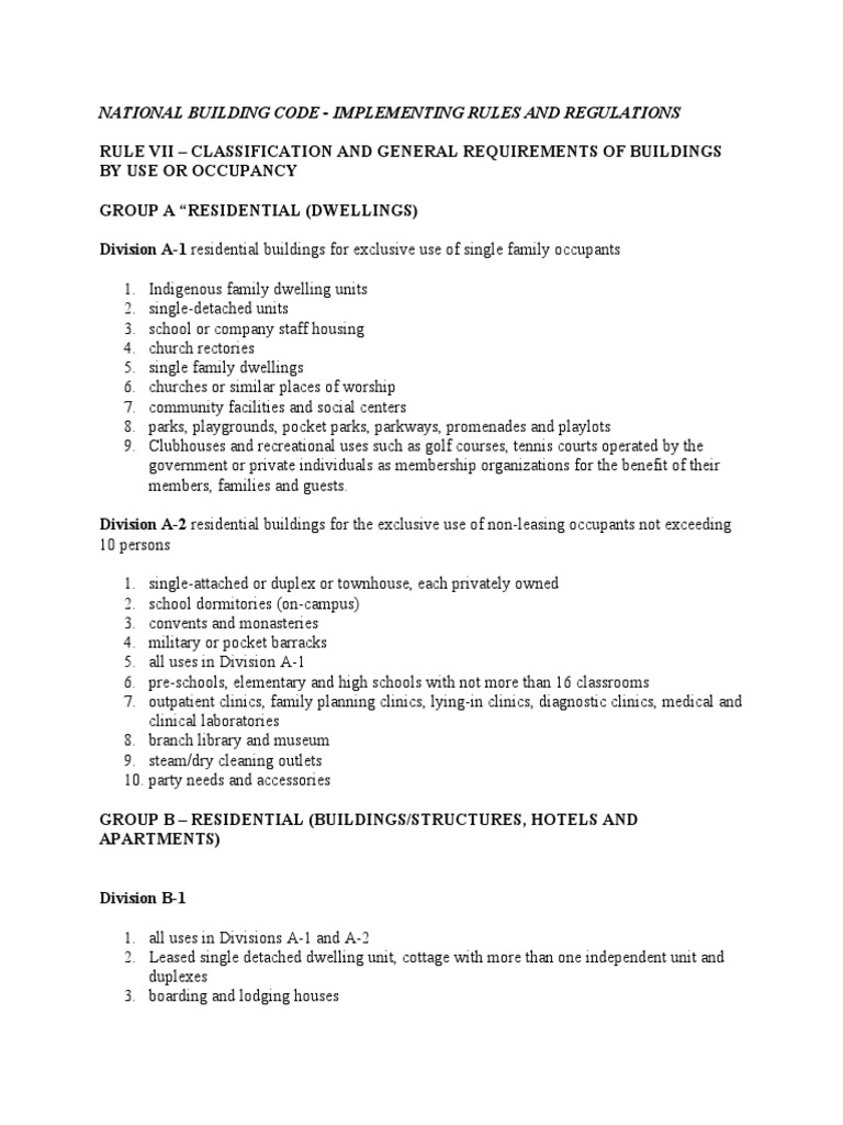 National Building Code - Implementing Rules and Regulations | PDF ...
