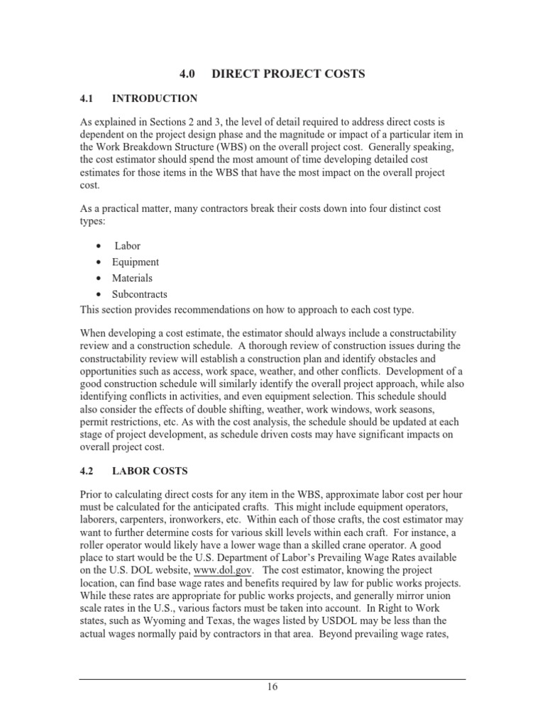 Direct Project Cost Estimation Guide | PDF | Sales Taxes In The United ...