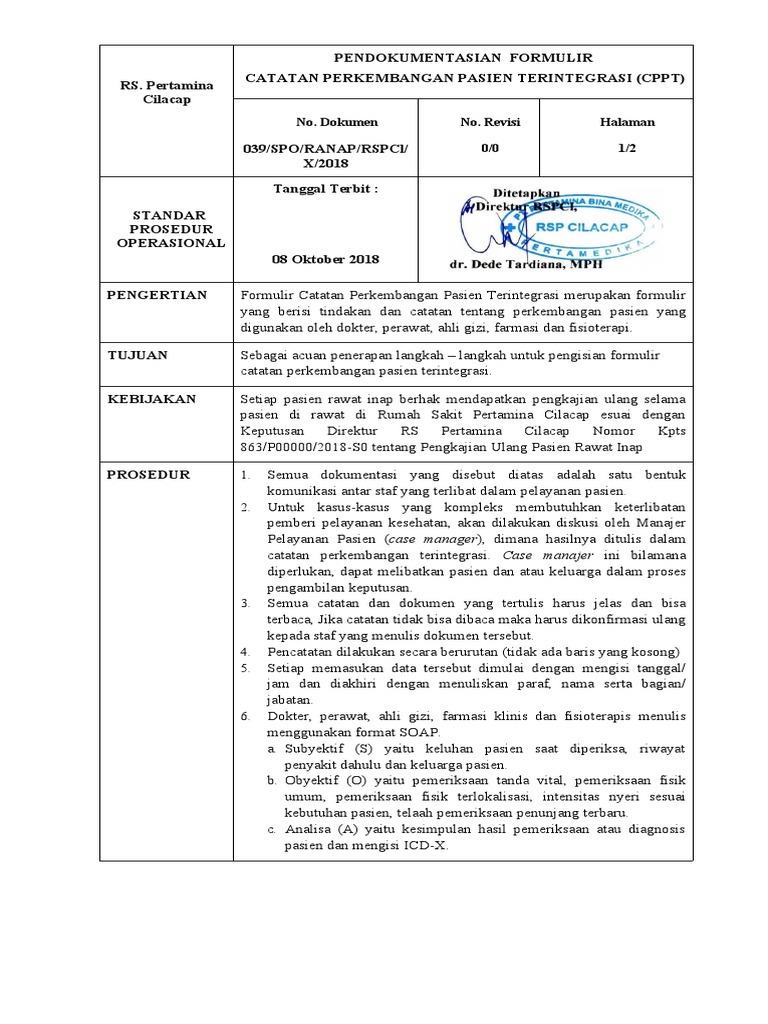 AP SPO PENDOKUMENTASIAN CPPT FIX-dikonversi | PDF | Kesehatan Holistik