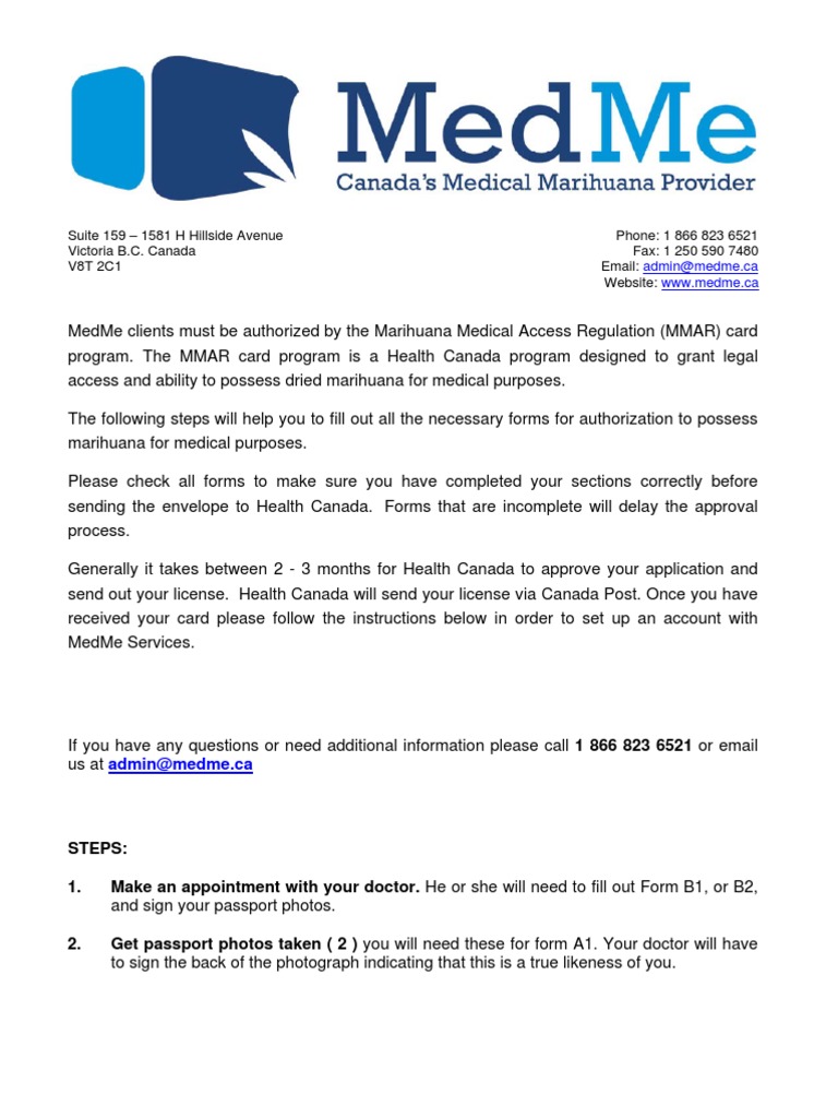 MedMe-Steps For MMAR Forms | PDF | Physician | Cannabis (Drug)