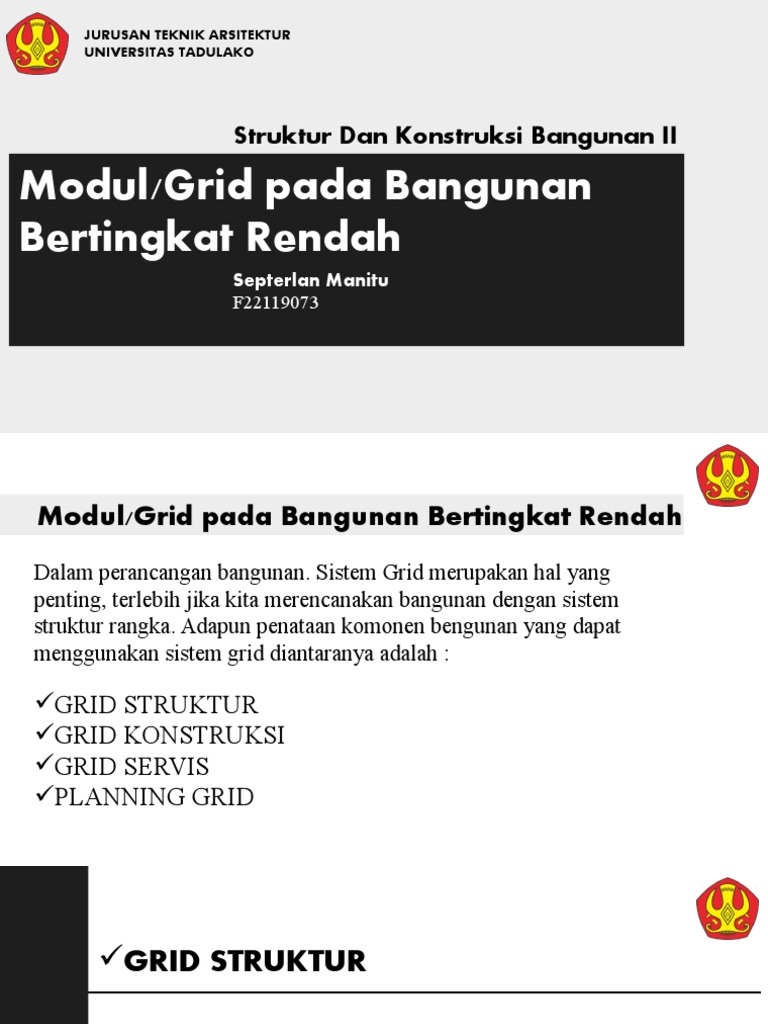 Modul/Grid Pada Bangunan Bertingkat Rendah | PDF