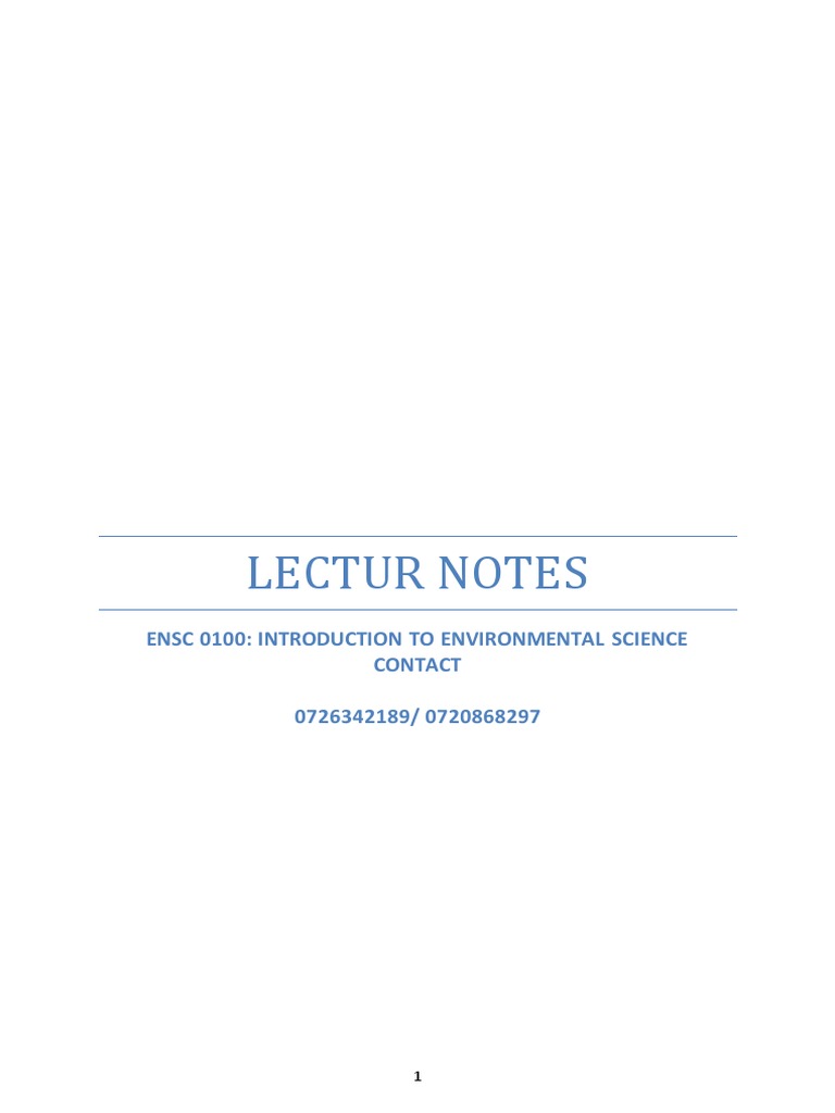Ensc 0100 Notes | PDF | Food Web | Primary Production