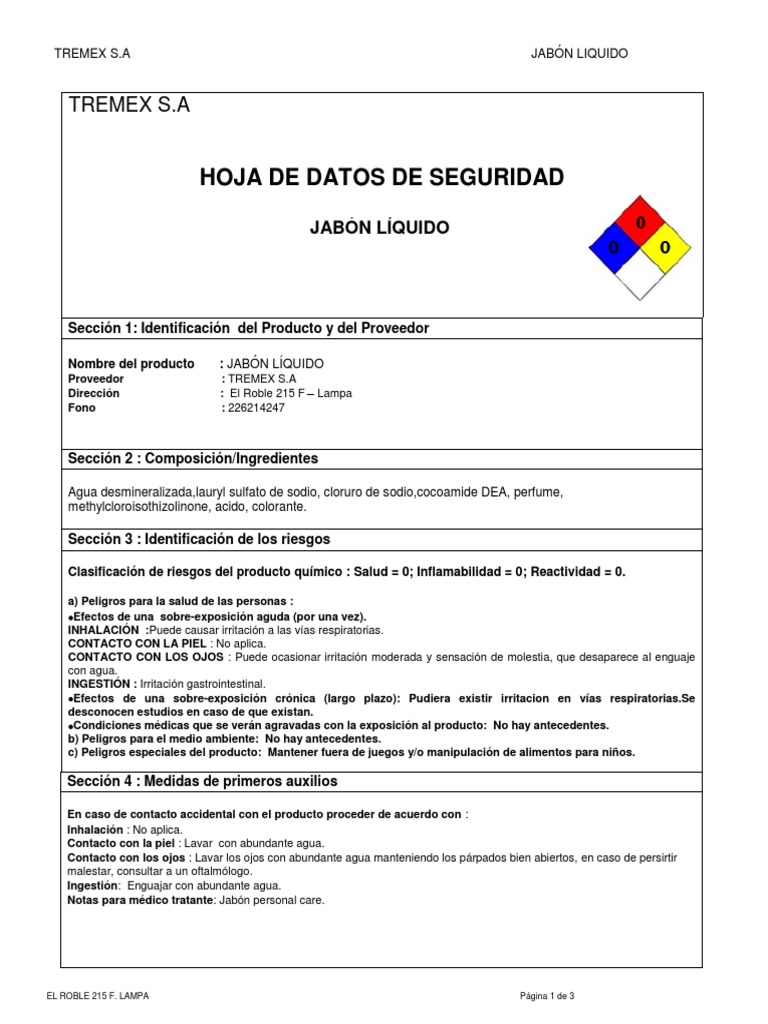 Hds Jabon | PDF | Jabón | Agua