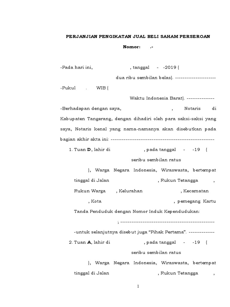 Draft PPJB Saham | PDF