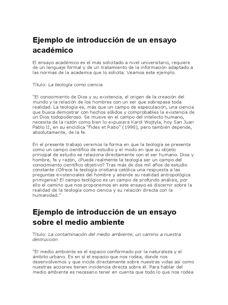 Ejemplo de Introducción de Un Ensayo Académico | PDF | Ensayos | Familia