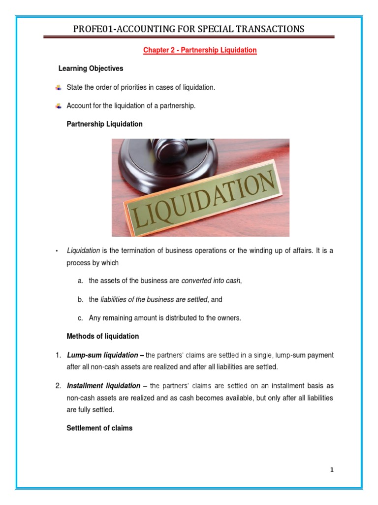 Chapter 2 - Partnership Liquidation-PROFE01 | Download Free PDF ...