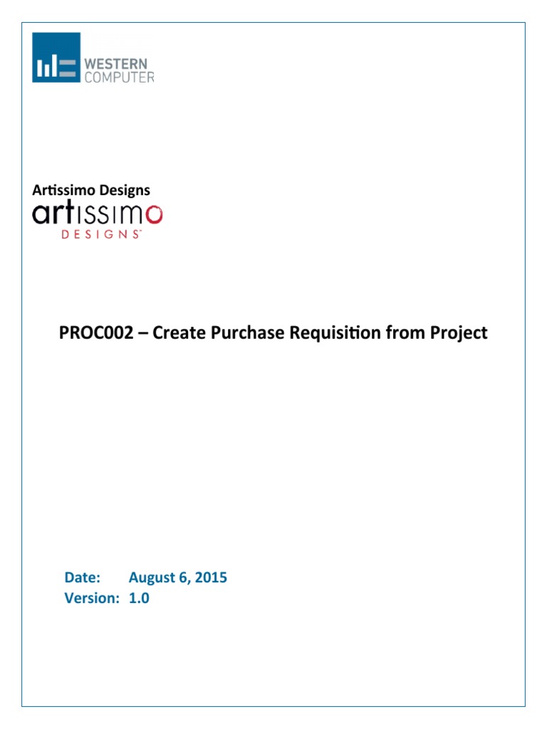 PROC002 - Create Purchase Requsition From Project | PDF | Computer Science | Software