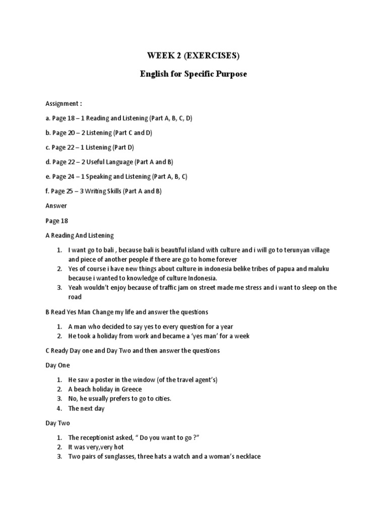 Week 2 (Exercises) | PDF | Bali