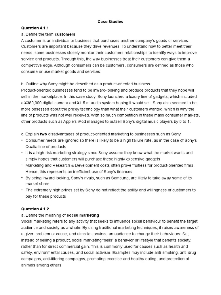 BM Case Study Answers | PDF | Nonprofit Organization | Marketing