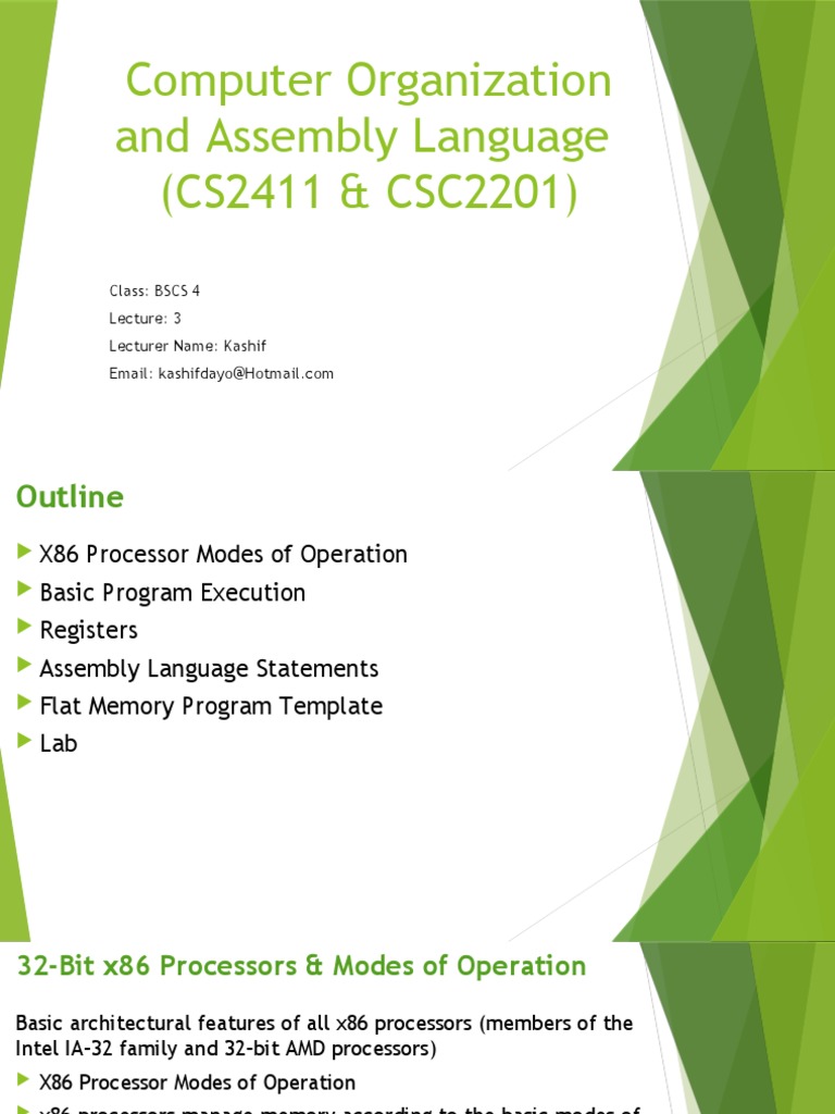 Computer Organization and Assembly Language (CS2411 & CSC2201) | PDF ...