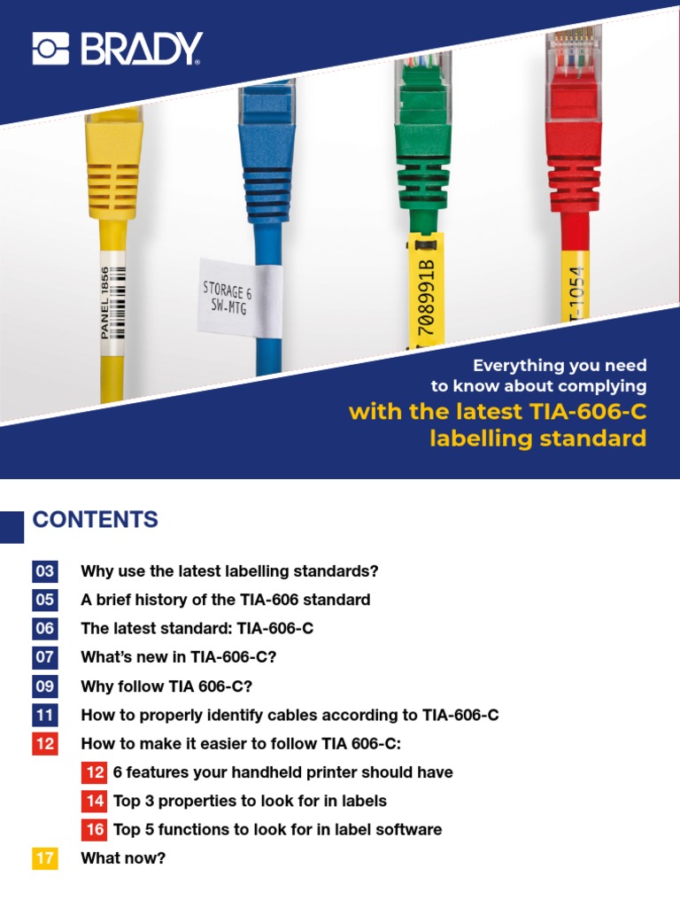 TIA 606 C Labeling Standard Reference Brady | PDF | Data Center | Computer Network