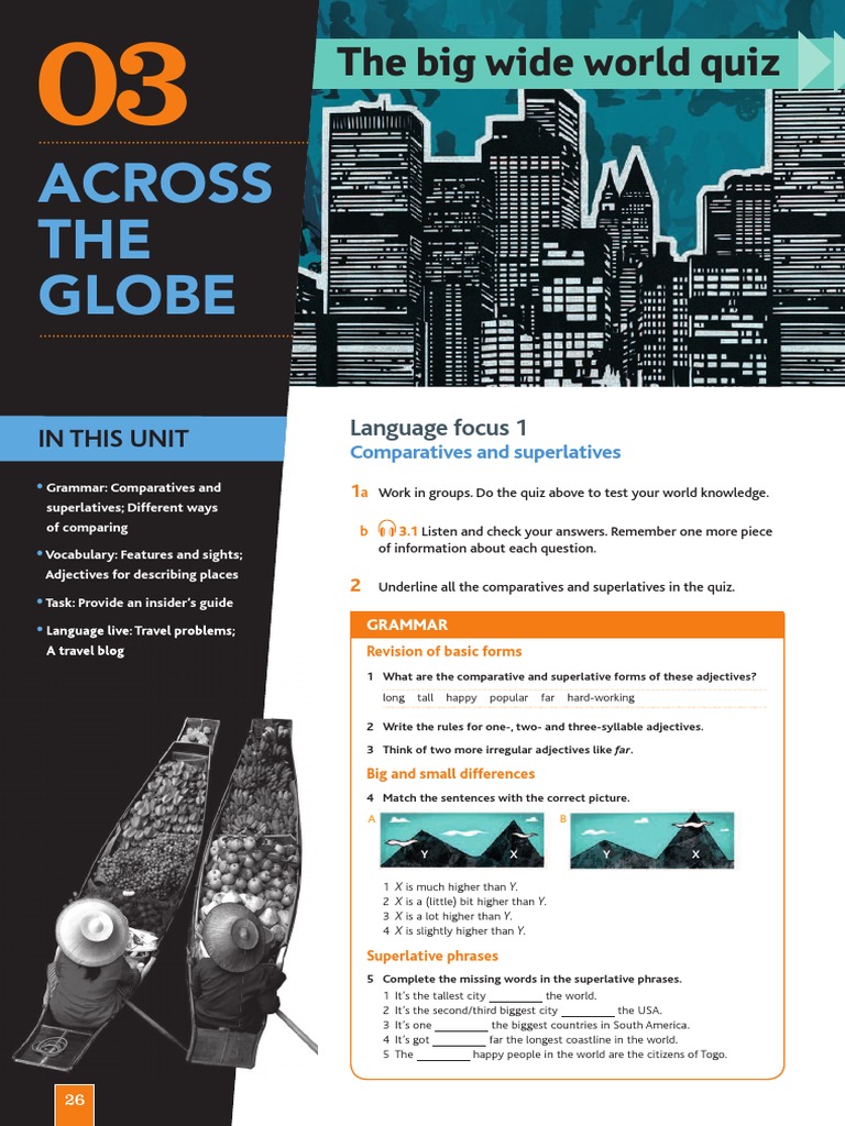 Across THE Globe: The Big Wide World Quiz | PDF | Question | Adjective