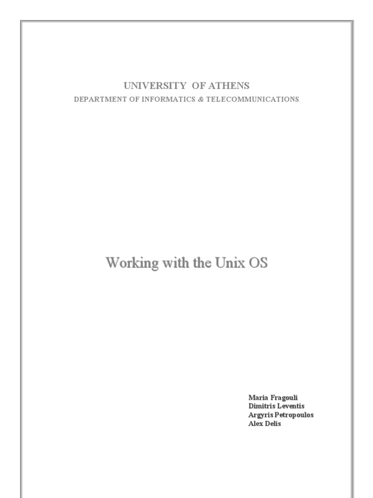 Working With Unix Pdf Command Line Interface Computer File