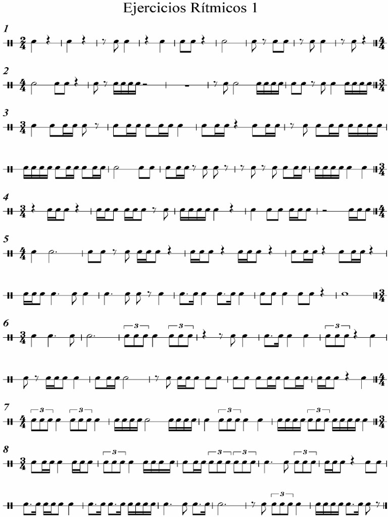 Ejercicios Ritmicos - Guia 2 | PDF