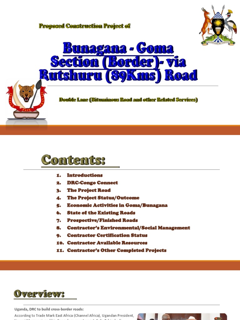Teaser On BUNAGANA - GOMA Road Project | PDF | Democratic Republic Of ...