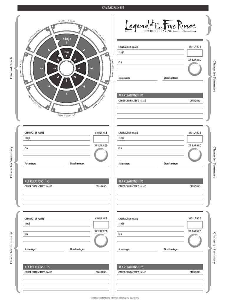 l5r02 - Discord Wheel Sheet | PDF