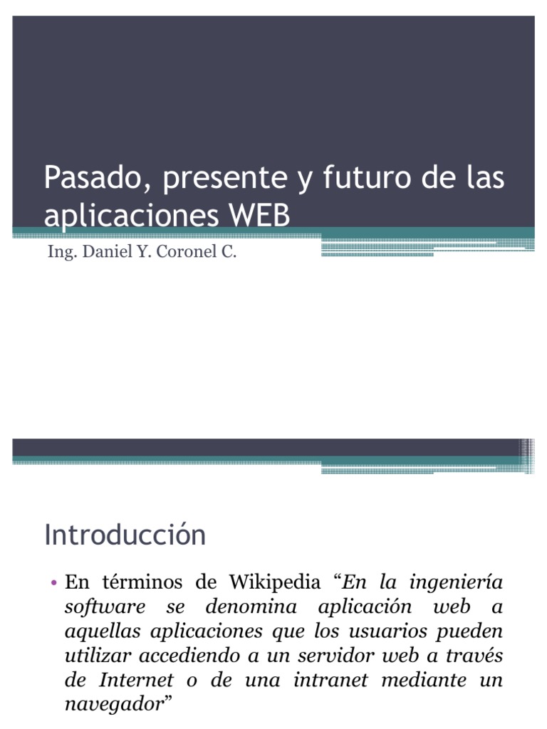 Pasado, Presente y Futuro de Las Aplicaciones | PDF | Aplicación web | Páginas del servidor Java