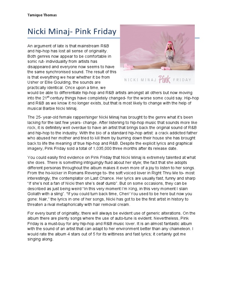 Nicki Minaj-Pink Friday | PDF | Popular Music | Hip Hop