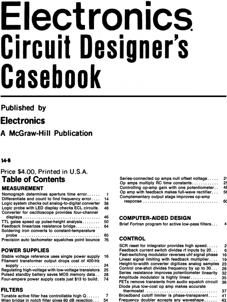 Electronics Circuits Designer's Casebook, Volume 14-B | PDF | Amplifier ...