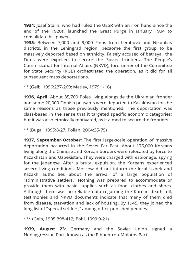 Soviet Deportation Timeline | PDF | Deportation | Soviet Union