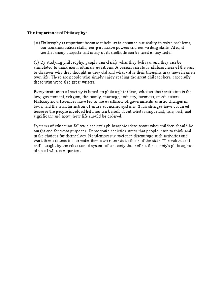 The Importance of Philosophy | PDF