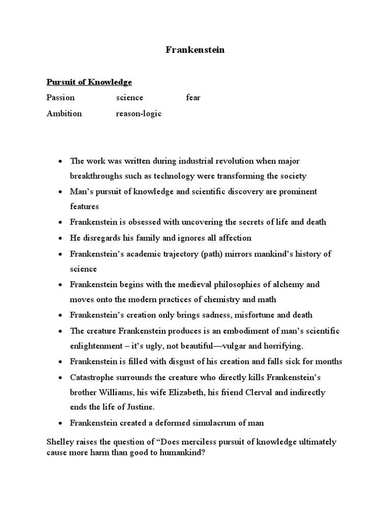 Frankenstein Analysis | PDF | Frankenstein