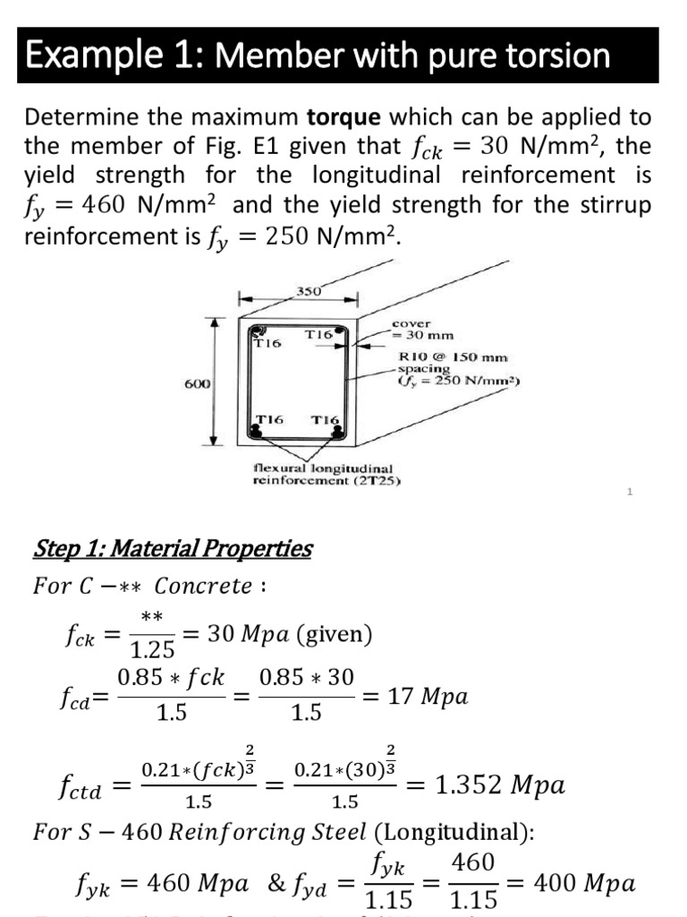 Member With Pure Torsion: Example 1 | PDF | Beam (Structure) | Bending