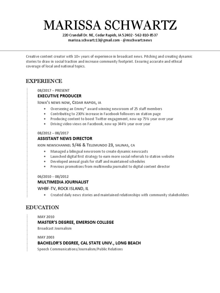 Marissa Schwartz Resume | PDF