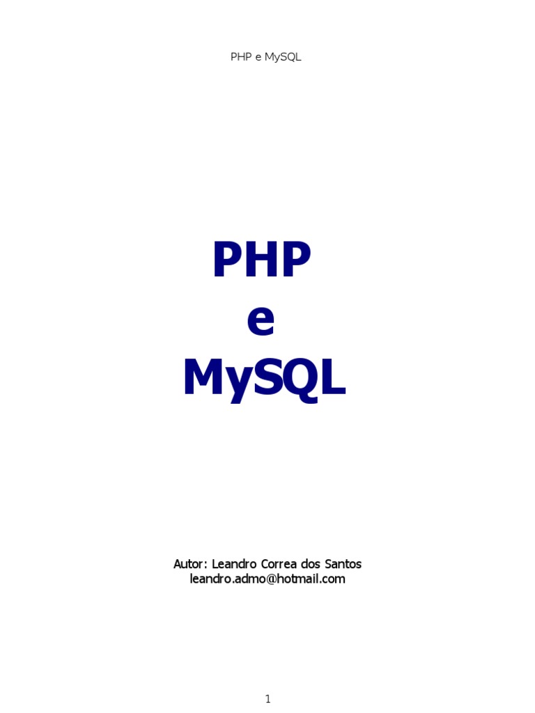Apostila Programacao PHP e MySQL ExatasWeb | PDF | Computadores