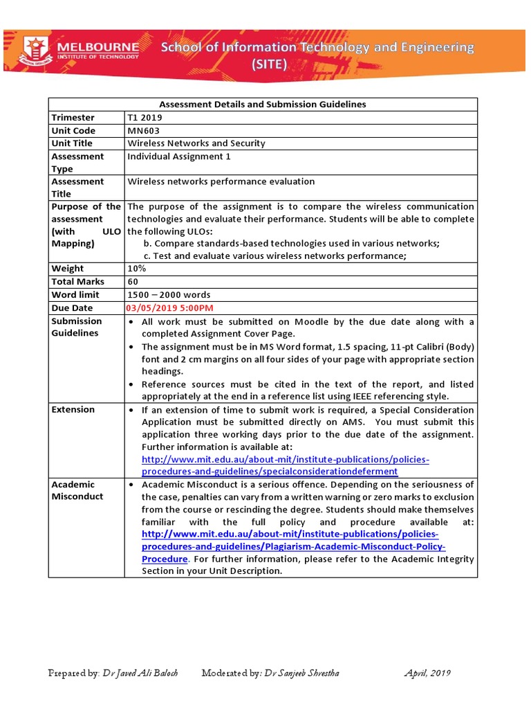 MN603 T1 2019 Assignment1.V2 Final | PDF | Routing | Network Topology