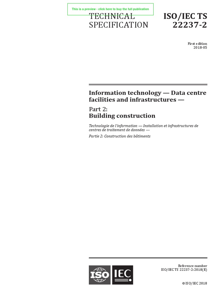 Technical Specification: Iso/Iec Ts 22237-2 | PDF | Data Center ...
