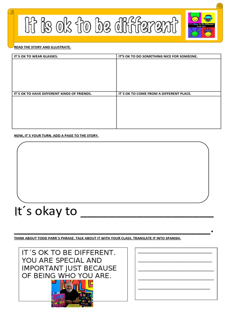 It S Ok To Be Different Worksheet | PDF