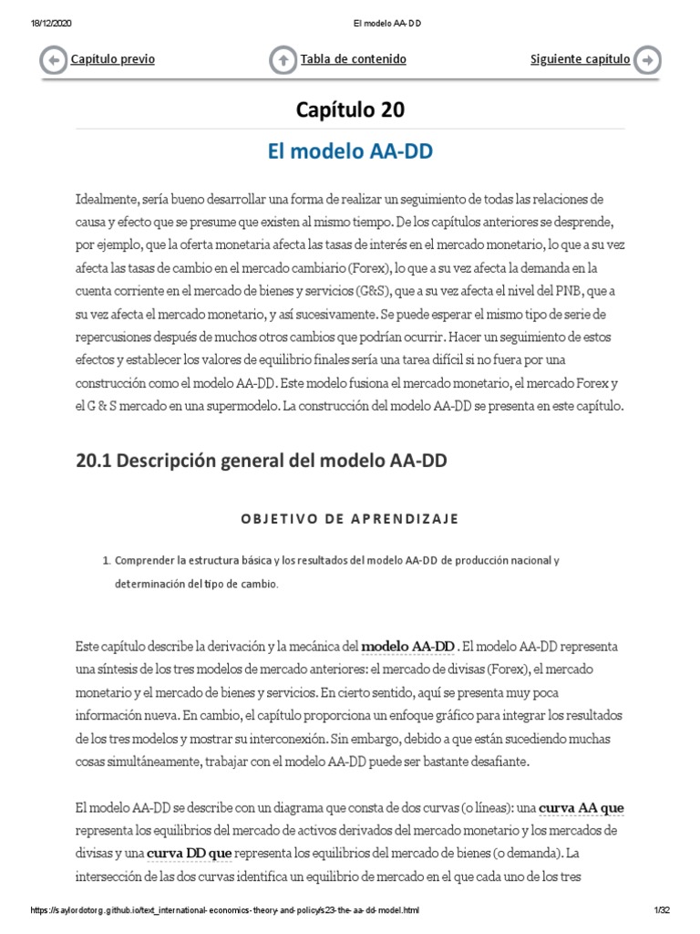 Modelo AA-DD: Equilibrio Económico Integrado | PDF | Tipo de cambio ...