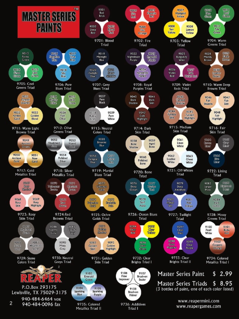 Reaper Miniature Paint Catalog | PDF